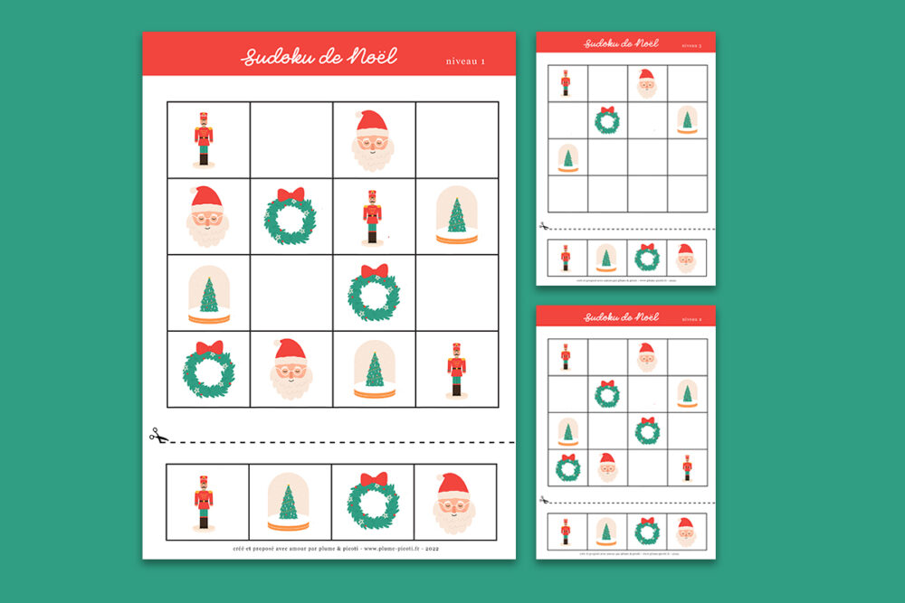 Sudoku de Noël | Plume & Picoti