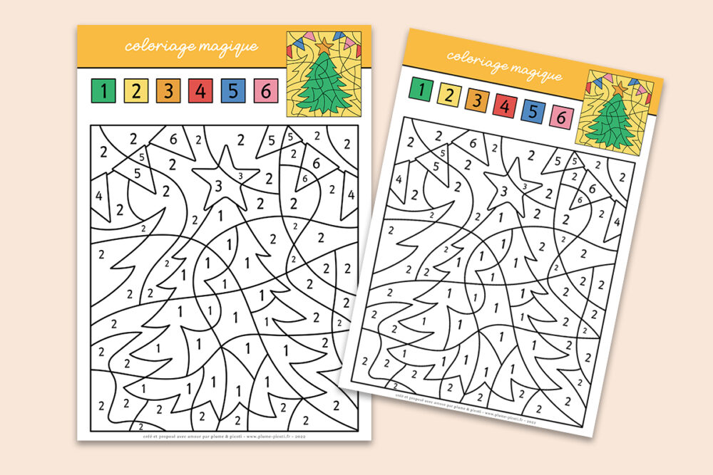 Coloriage magique de Noël à imprimer | Plume & Picoti